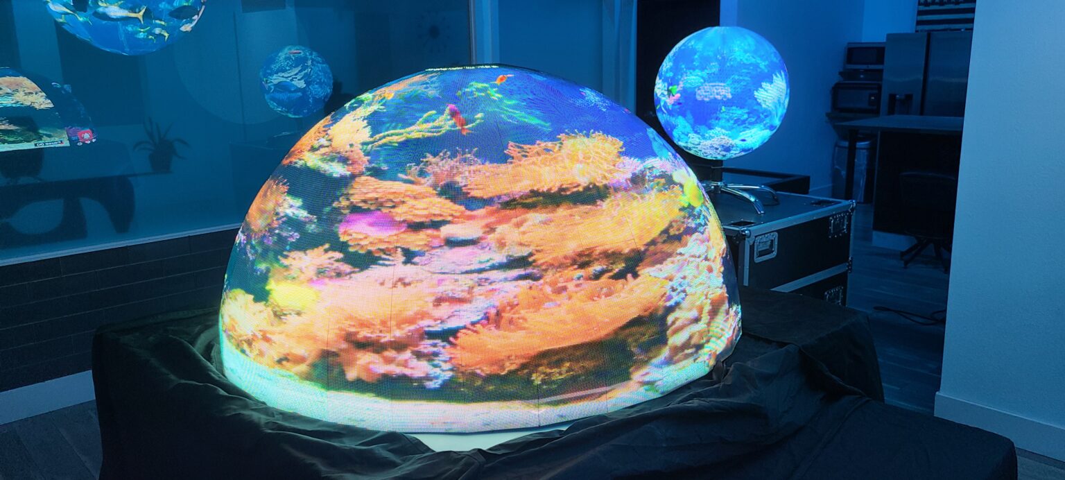 4' Digital Hemispheres - Screen Solutions International - Holographic - LED Spheres Walls Floors