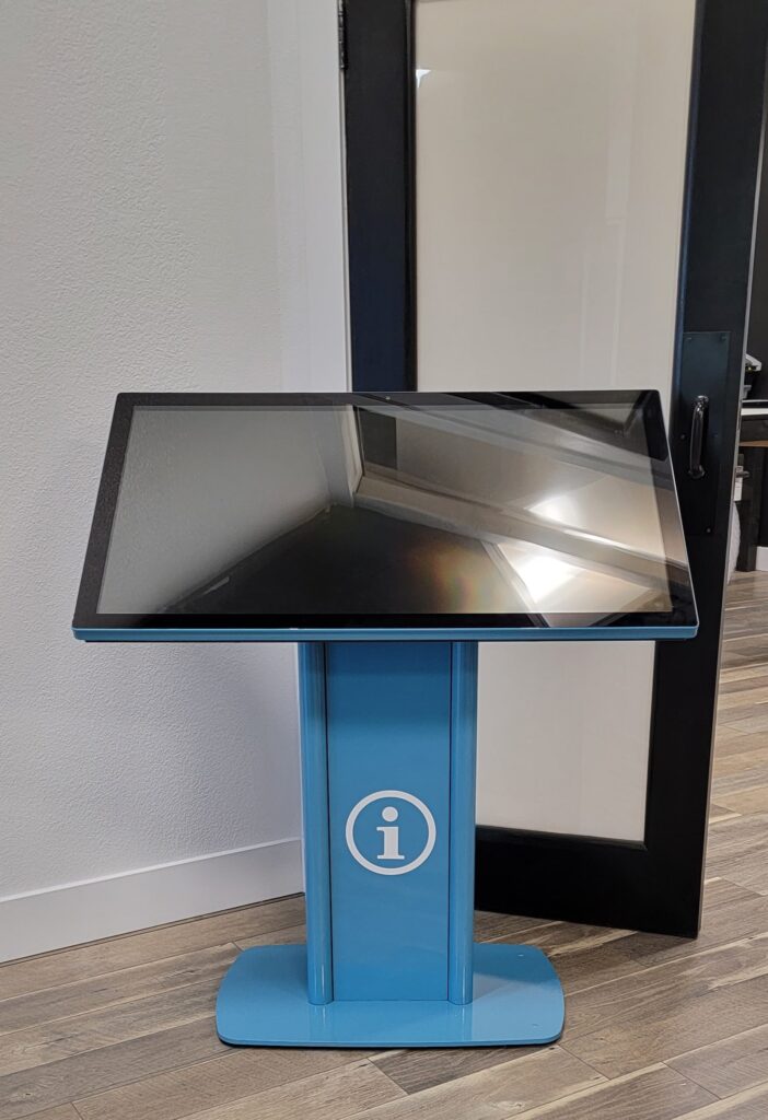 Tilted Touch Table Kiosk - Screen Solutions International - Holographic ...